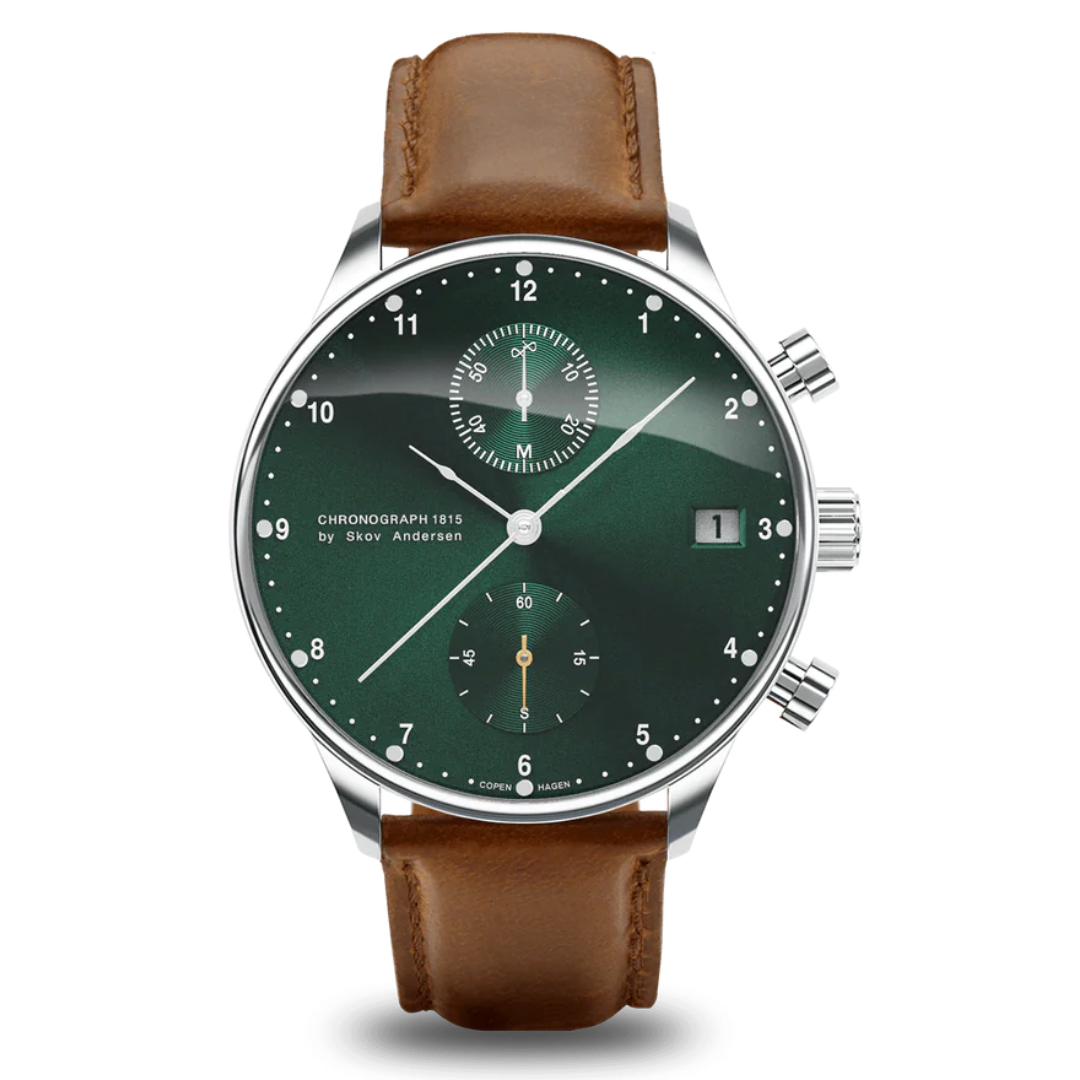 1815 Chronograph Steel / Green Sunray – Luca Collections
