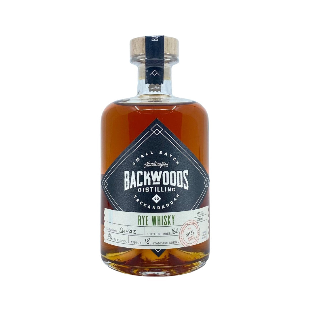 Backwoods Distilling Co Rye Whisky Shiraz Cask (Batch 6) 500ml (ABV 46 ...